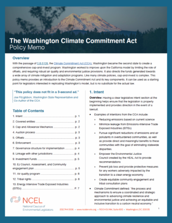 Policy Memo: The Washington Climate Commitment Act | National Caucus of ...